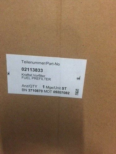 Genuine Deutz FUEL PRE-FILTER 02113833 (NEW) | eBay