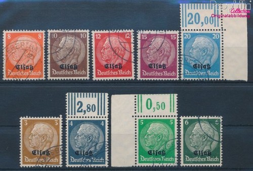 Alsace (German.cast.2.world.) 1-9 fine used / cancelled 1940 Hindenbur ...
