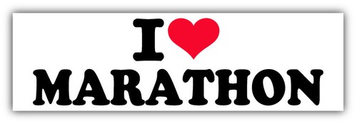 I Love Marathon Car Bumper Sticker Decal - ''SIZES" | eBay
