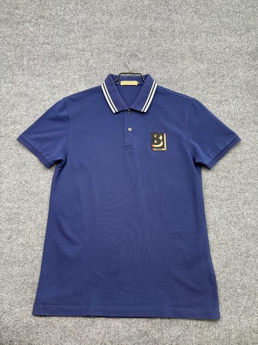 Burberry London England Polo Shirt Mens L Navy B Logo Patch Nova Collar ...