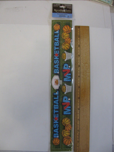 Recollections BASKETBALL MVP Hoop Balls Dimensional Border Stickers 2 ...