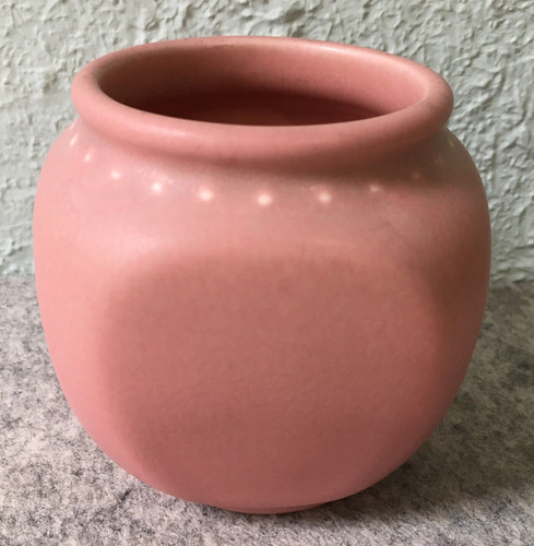 Art Pottery 1928 Rookwood Antique Vase Mauve Pink Cube Beaded Block ...