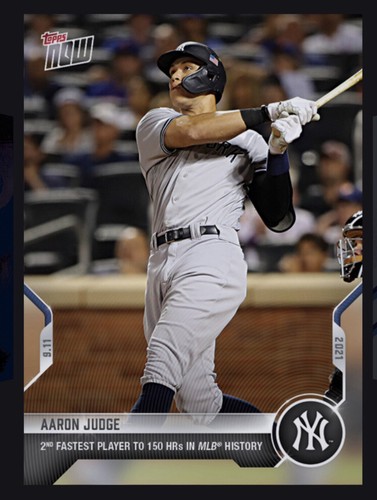 2022 TOPPS NOW 9/11-2nd Fastest 150 Homerun-AARON JUDGE(Topps Bunt ...
