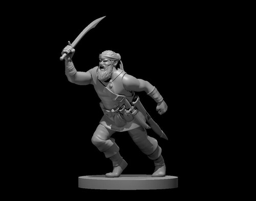 Bandit Captain Male Commoner NPC 28mm Scale DND D&D Tabletop Mini | eBay