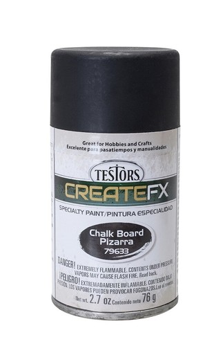 Testors Createfx Chalkboard Spray Paint, 79633 Chalkboard Black, 2.7 Oz ...
