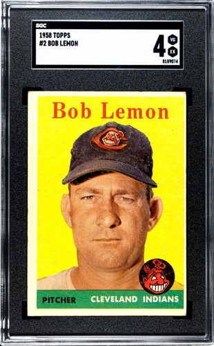 1958 Topps Bob Lemon #2 SGC 4 NEW LABEL VINTAGE BASEBALL | eBay