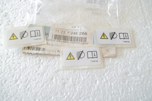 Genuine BMW E32 E38 Z3 Xenon Light LABEL STICKER WARNING SIGN OEM ...