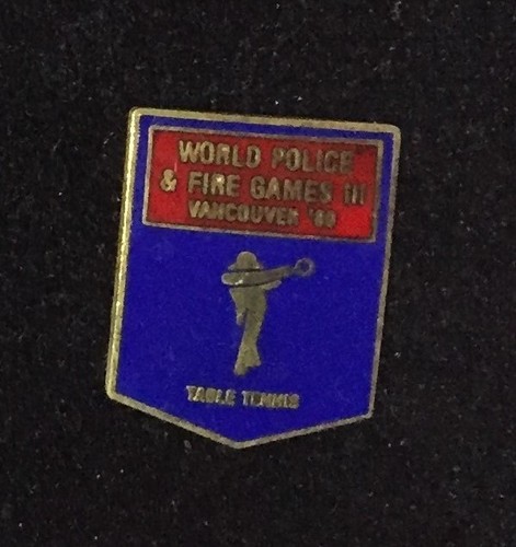 Table Tennis Ping Pong Pictogram World Police & Fire Games 1989 Lapel ...