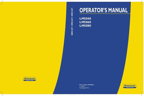 NEW HOLLAND LM5040-LM5060-LM5080 TELEHANDLER OPERATOR`S MANUAL | eBay