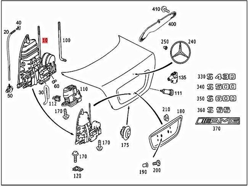 MERCEDES S Class W220 Facelift Rear Trunk Lid Lock A2207500185 for sale ...