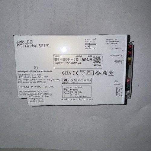 ELDOLED SOLODRIVE-561/S INTELLIGENT LED DRIVER, 60V, 150-1400MA, 50W, 120-277V | eBay