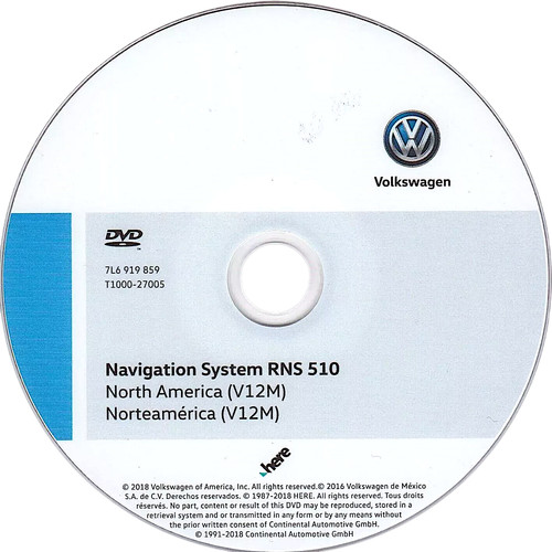 VW Volkswagen RNS-510 FINAL UPDATE Navigation DVD USA + Canada Map 12M ...