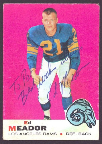 ED MEADOR 1969 Topps #56 AUTOGRAPH Auto RAMS Signed d.2023 | eBay