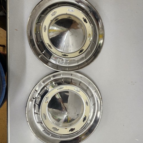 2 15" Metal Hubcaps Chevrolet Bel Air 1955 - 56 Chrome | eBay