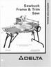Delta 33-055 Deluxe Sawbuck Frame & Trim Saw Instruction Manual | eBay