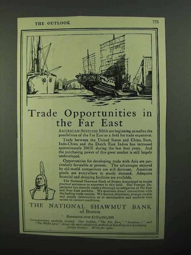 1920 The National Shawmut Bank of Boston Ad - Far East | eBay