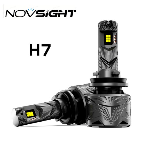 NOVSIGHT H7 LED Headlight Bulbs Kit High Beam 6000K Cool White Bulbs ...