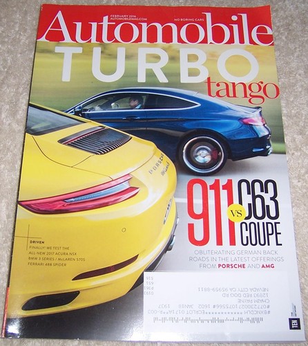 Automobile Magazine February 2016 Porsche 911 vs. C63 Coupe | eBay