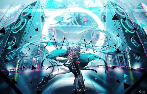 Anime vocaloid hatsune miku microphone stand speaker Stitched Gaming ...