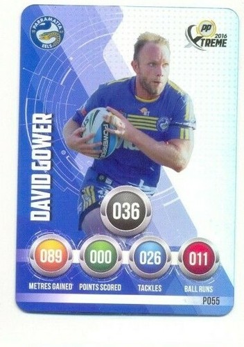 2016 NRL XTREME Silver Parallel Card P055 David Gower - Parramatta Eels ...