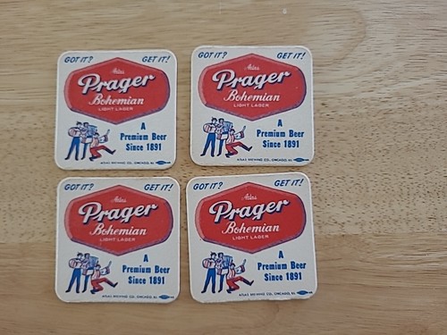 Prager Bohemian Light Lager Beer Coaster Atlas Brew Chicago IL 1 Sided ...