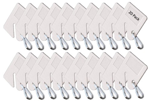 Square Slotted Cabinet Key Tag with Hook 20 Pack White 25900 | eBay