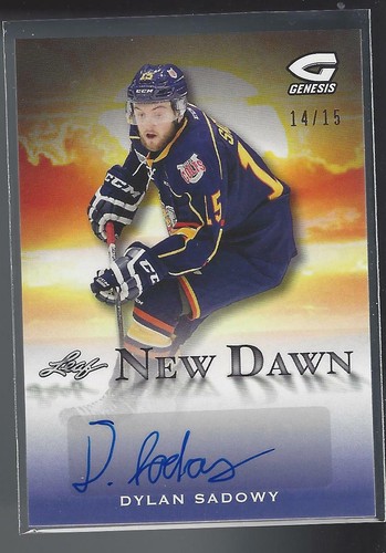 Dylan Sadowy 14/15 2015-16 Leaf Genesis New Dawn Autographs Purple # ...