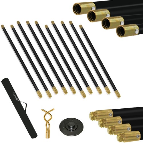 12 Piece Drain Rod Set 9m Plumbing Cleaning Unblock Drainage Worm Screw ...