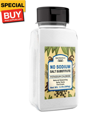 No Sodium Salt Substitute, 1.3 lb, Potassium Chloride, Salty Taste ...