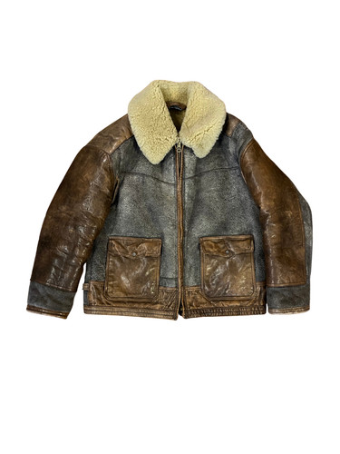 Polo by Ralph Lauren M-445 Shearling Mouton Leather Flight Bomber ...
