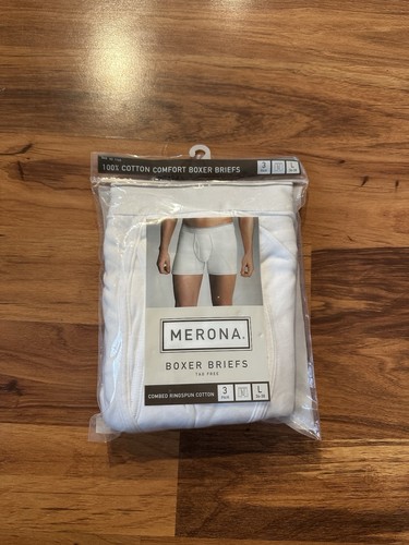 Vintage Merona Boxer Briefs Men’s White Underwear Large 36-38 NEW 100% ...