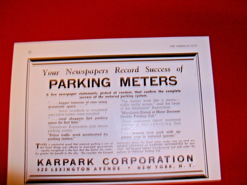 1941 KARPARK PARKING METERS "YOUR NEWSPAPERS RECORD SUCCESS" SALES ART ...