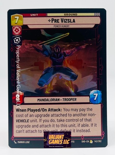 Star Wars Unlimited Pre Vizsla #142 Foil Shadows of the Galaxy | eBay