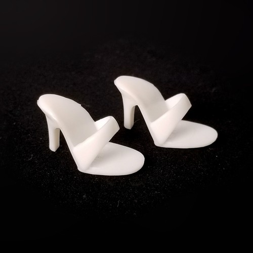 Mattel Shoes for Barbie White Open Toe High Heel Mules Backless High ...