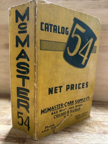 McMaster-Carr Supply Co. Catalog 54 Vintage Published Around 1947 | eBay