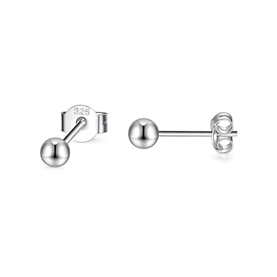 Silver Ball Earrings for sale | eBay