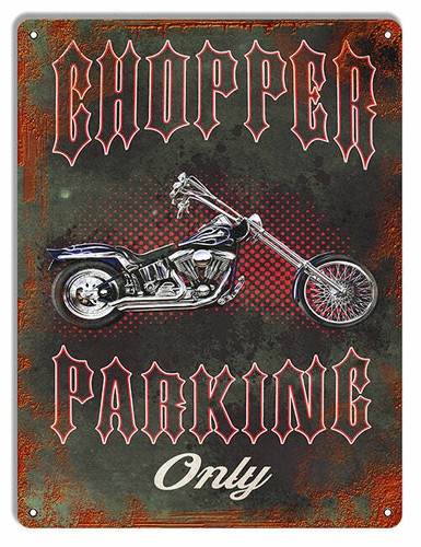 Chopper Parking Only Metal Sign 9"x12" | eBay