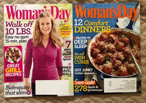 Lot of 2 Woman’s Day Back Issue Magazines - June 2014 & January 2015 LN ...
