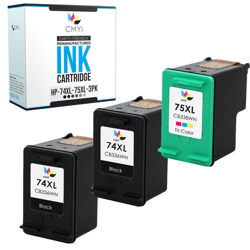 74XL 75XL Combo Pack 3 Ink Cartridges for HP PhotoSmart C4240 C4250 ...