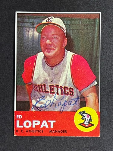 Ed Lopat Signed 1963 Topps #23 Kansas City Athletics Autograph AUTO | eBay