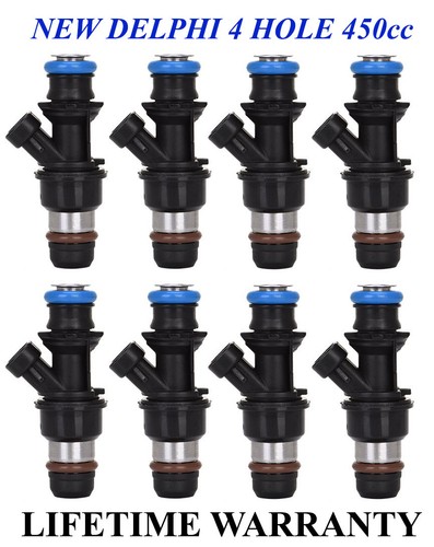 NEW 4 Hole 450cc NONE-FLEX OEM Delphi Fuel injectors 1999-07 Chevy GMC ...