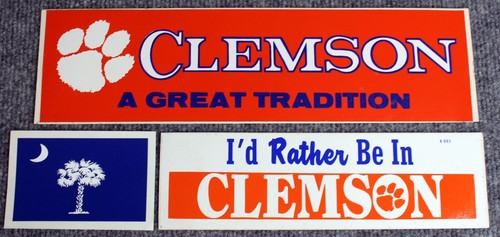 Vintage Clemson University Tigers Bumper Sticker Car Decal Lot of 3 | eBay