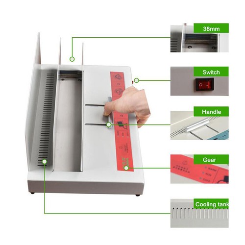 320x38mm Hot-melt Binding Machine Electric Book Binder for A3 A4 A5 A6 ...