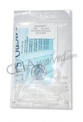 (50 Pcs.) MICROSAFE® Blood Collection Capillary Transfer Tubes - 75μL ...
