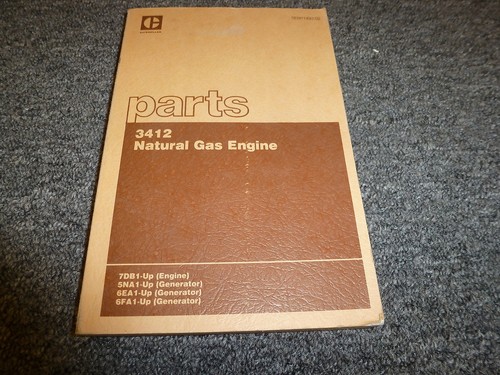Caterpillar Cat 3412 Natural Gas Engine Parts Catalog Manual S/N 7DB ...