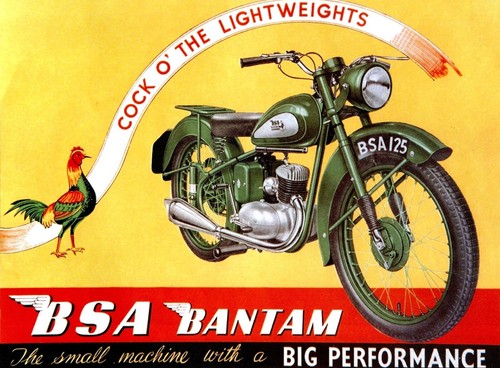 VINTAGE BSA Bantam motorcycle poster reprint 13"x19" Free domestic ...
