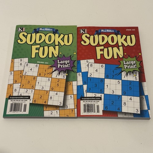 Kappa Sudoku Puzzles 2 Pack Bundle Lot of 2 Books Large Print Blue ...