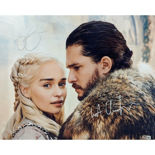 Emilia Clarke and Kit Harington Autographed 16x20 #2 w/ Beckett | eBay
