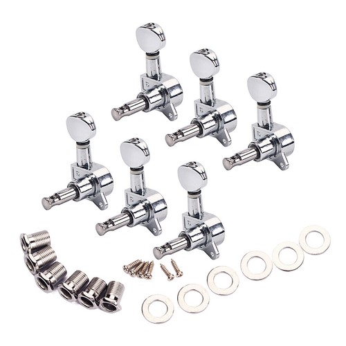 Chrome 6L inline Guitar Tuning Pegs Tuner Machine Heads for Strat ST TL ...