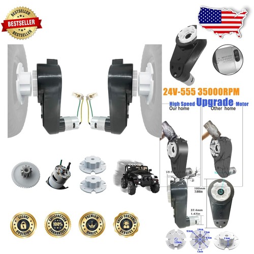 Power Wheels Upgrade Kit: 2PCS 35000 RPM 24V Motor Gearbox with Free ...